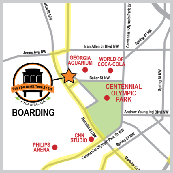 Where to Board - Trolley Location | The Peachtree Trolley